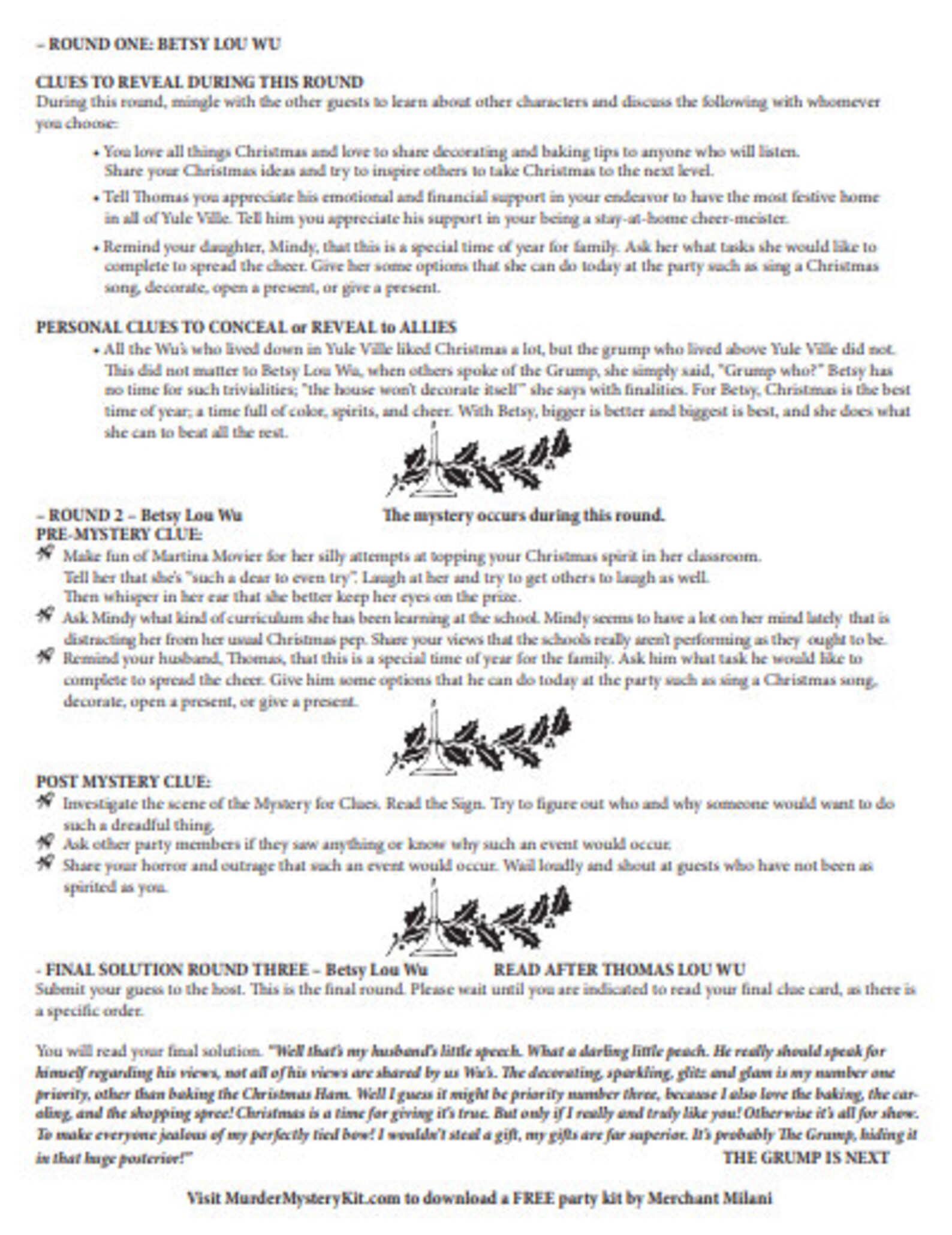 The Grump Who Stole Christmas: A Mystery Party Kit Murder | Etsy