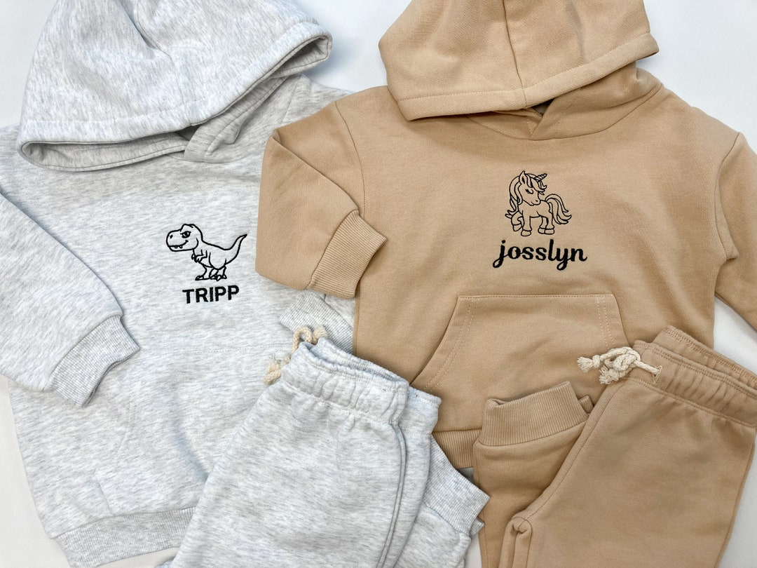 Kids Custom Embroidered Sweat Set, Baby Embroidered Sweat Set, Toddler ...