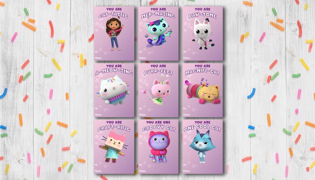 Gabby's Dollhouse Valentine's Day Card Valentine Instant PRINTABLE ...