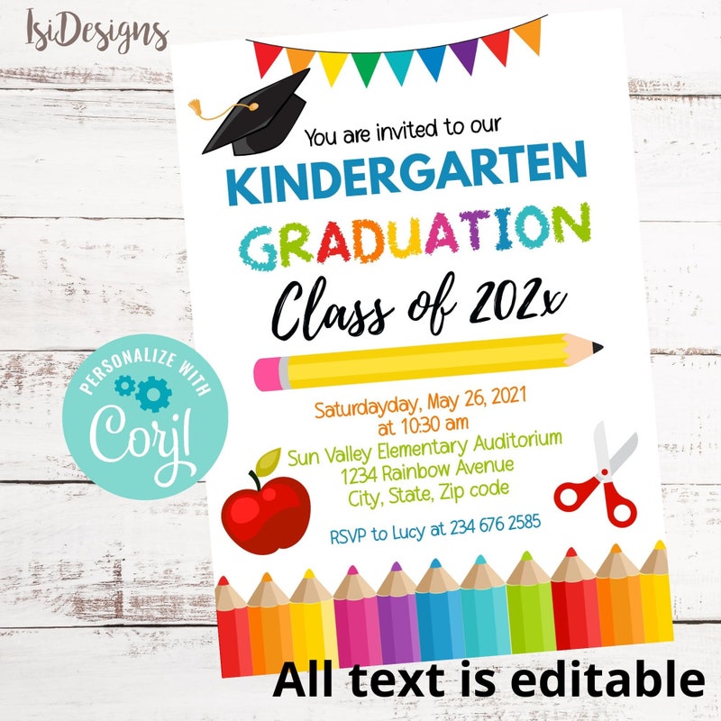 Kindergarten Graduation Invitation - Etsy