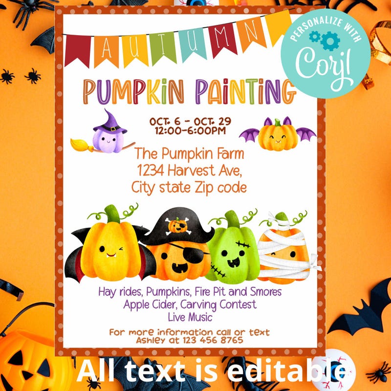 Pumpkin Painting Contest Flyer - Etsy