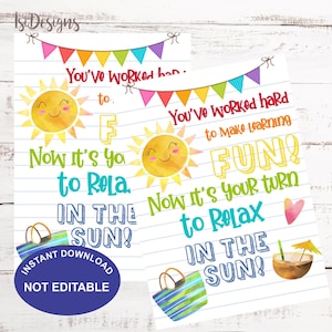 Teacher Appreciation Tags, You Have Worked Hard, Summer Break, Beach ...