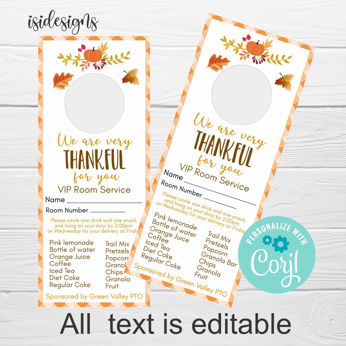 Teacher & Staff Appreciation Thanksgiving Room Service Door - Etsy
