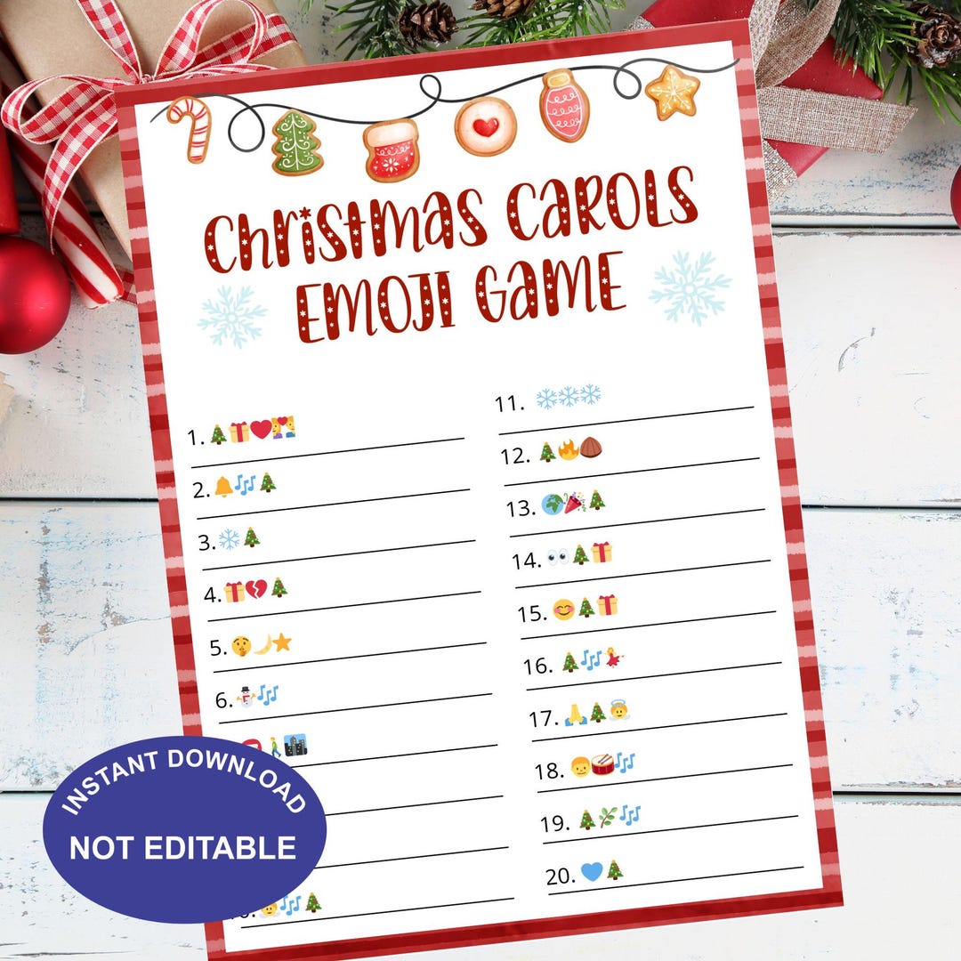 Christmas Songs Emoji Game, Christmas Emoji Game, Party Game, Xmas ...