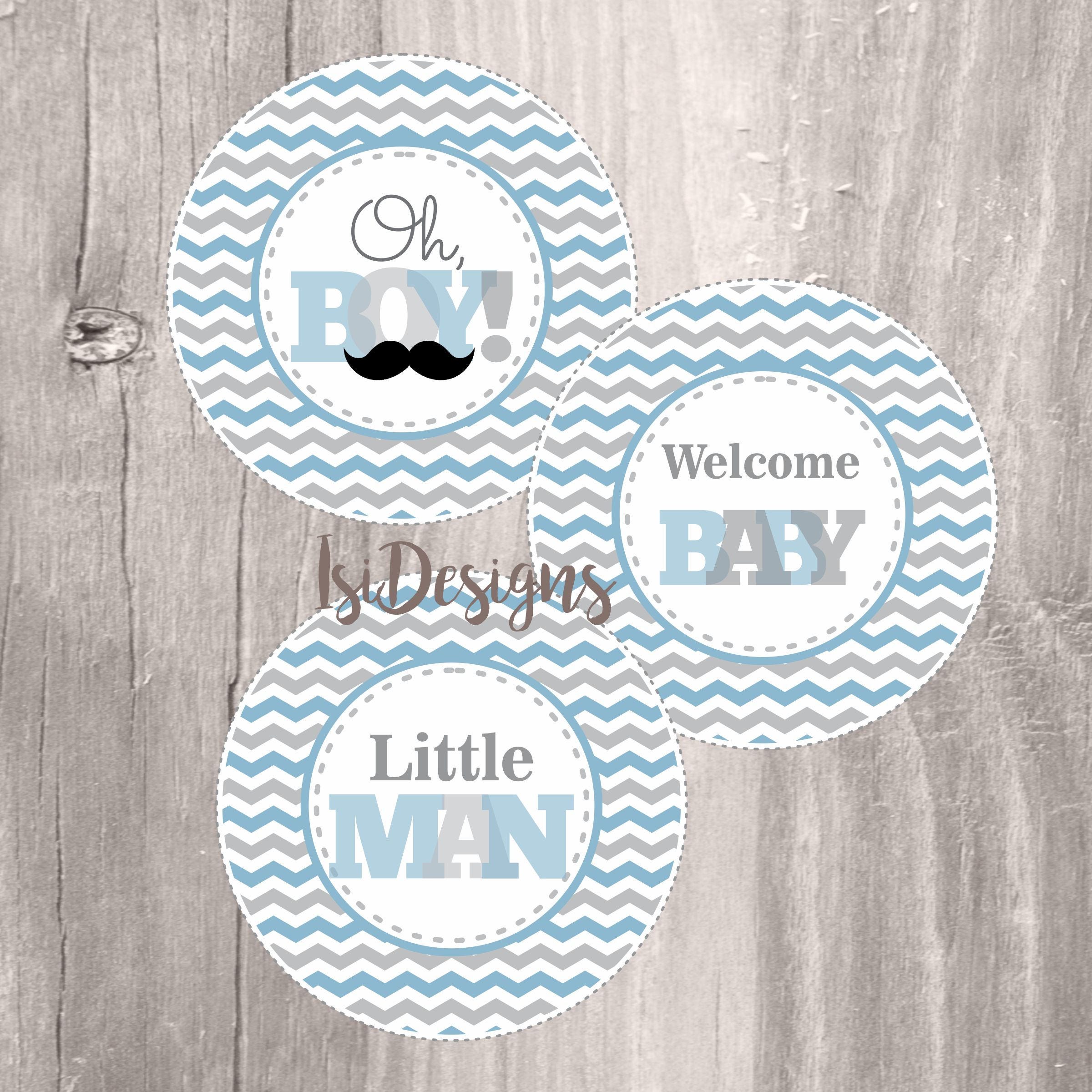 Little man centerpieces INSTANT DOWNLOAD printable chevron | Etsy