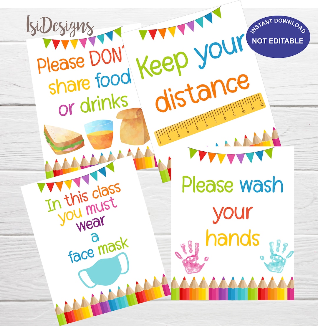 Safety Classroom Sign Bundle Instant Download New School - Etsy