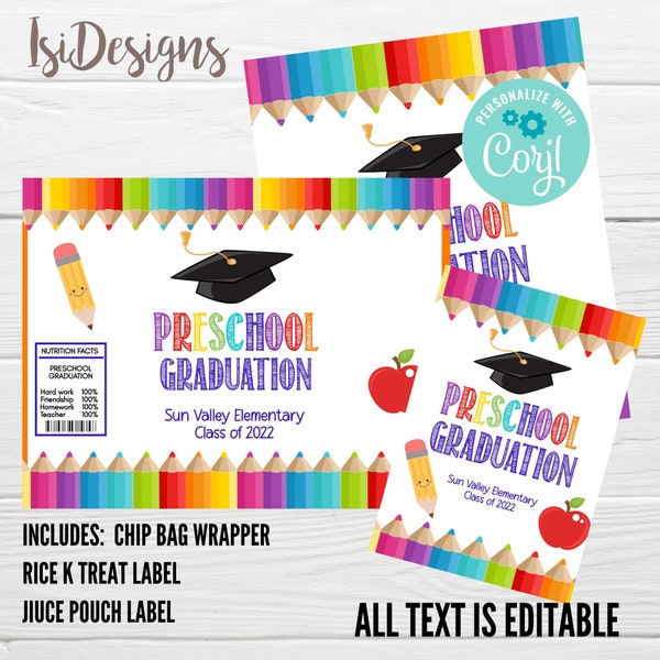 Preschool Graduation Chip Wrapper - Etsy