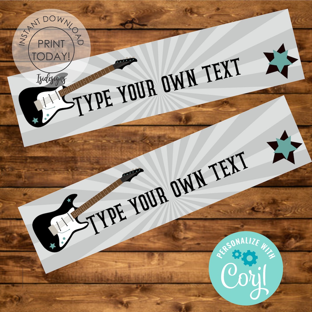 Rock Star Editable Water Bottle Labels, Instant Download, Editable ...