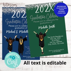 Editable Graduation Party Invitation, High School, College Graduation ...