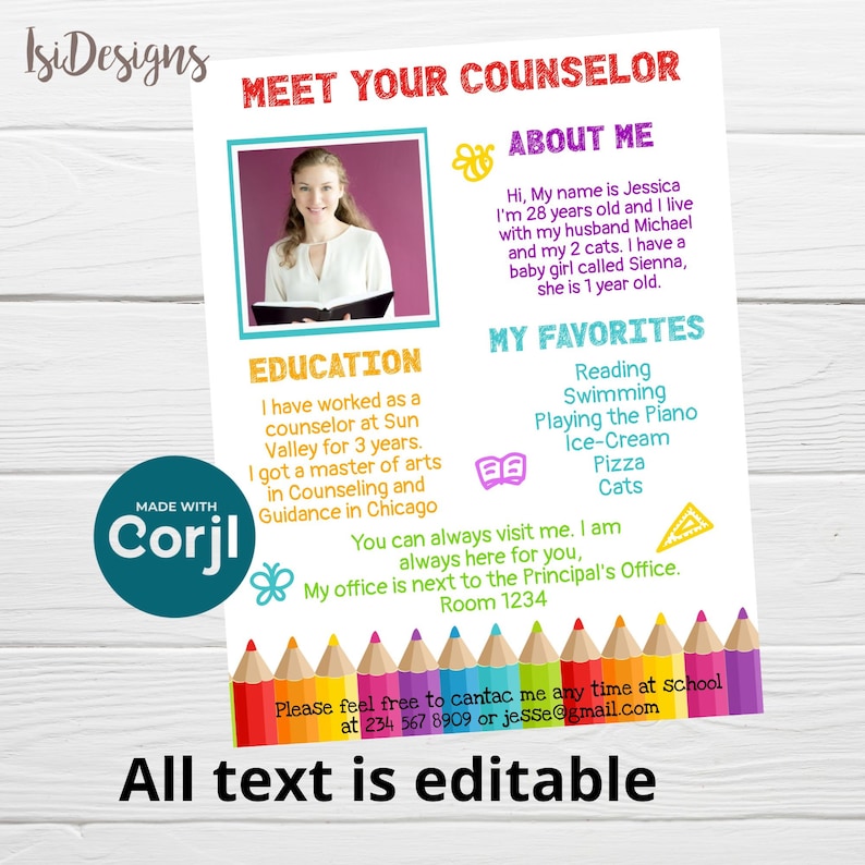 Editable School Counselor Newsletter Template, Meet the Teacher Flyer ...