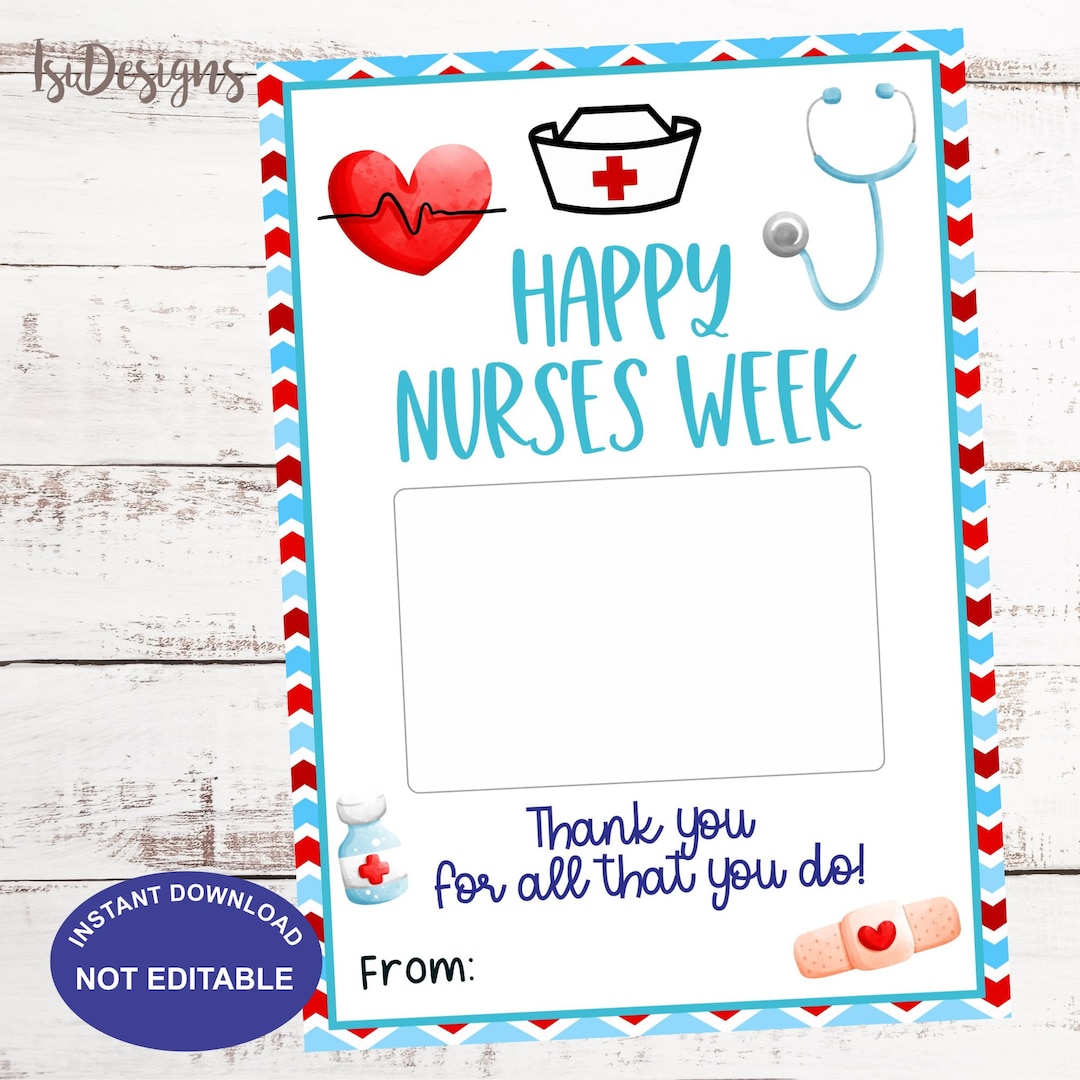 Nurses Week Gift Card Holder, Printable Nurses Thank You Gift Card ...
