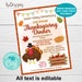 Fall Turkey Dinner Flyer, Editable Thanksgiving Event, Instant Download ...