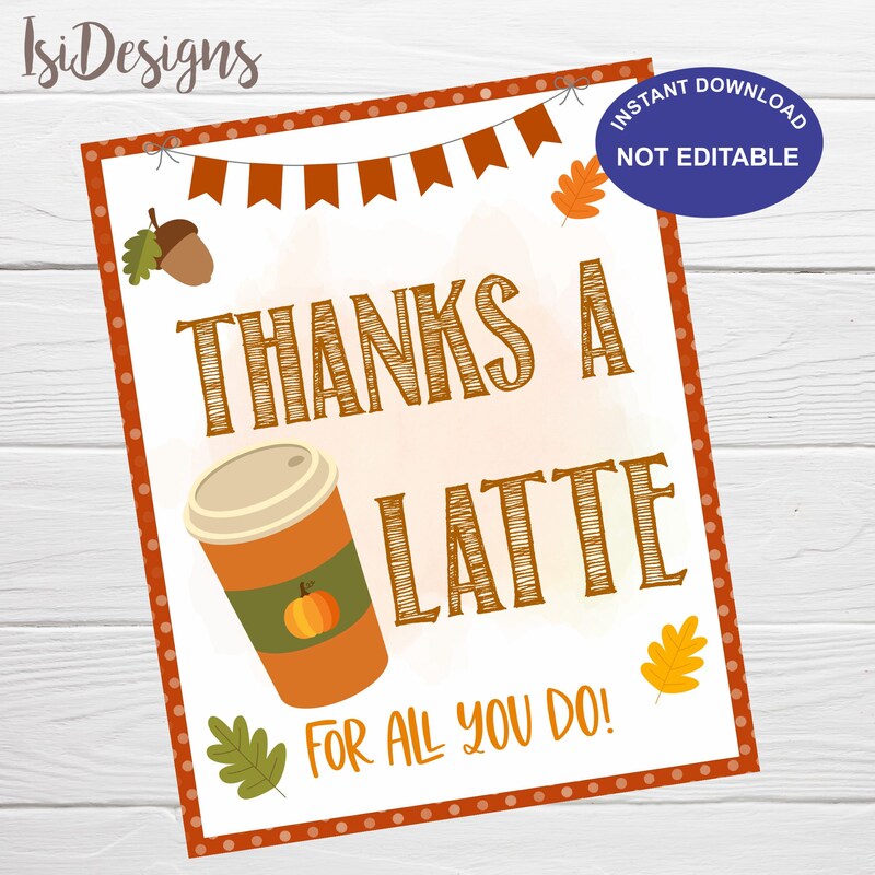 Thanks a Latte - Etsy