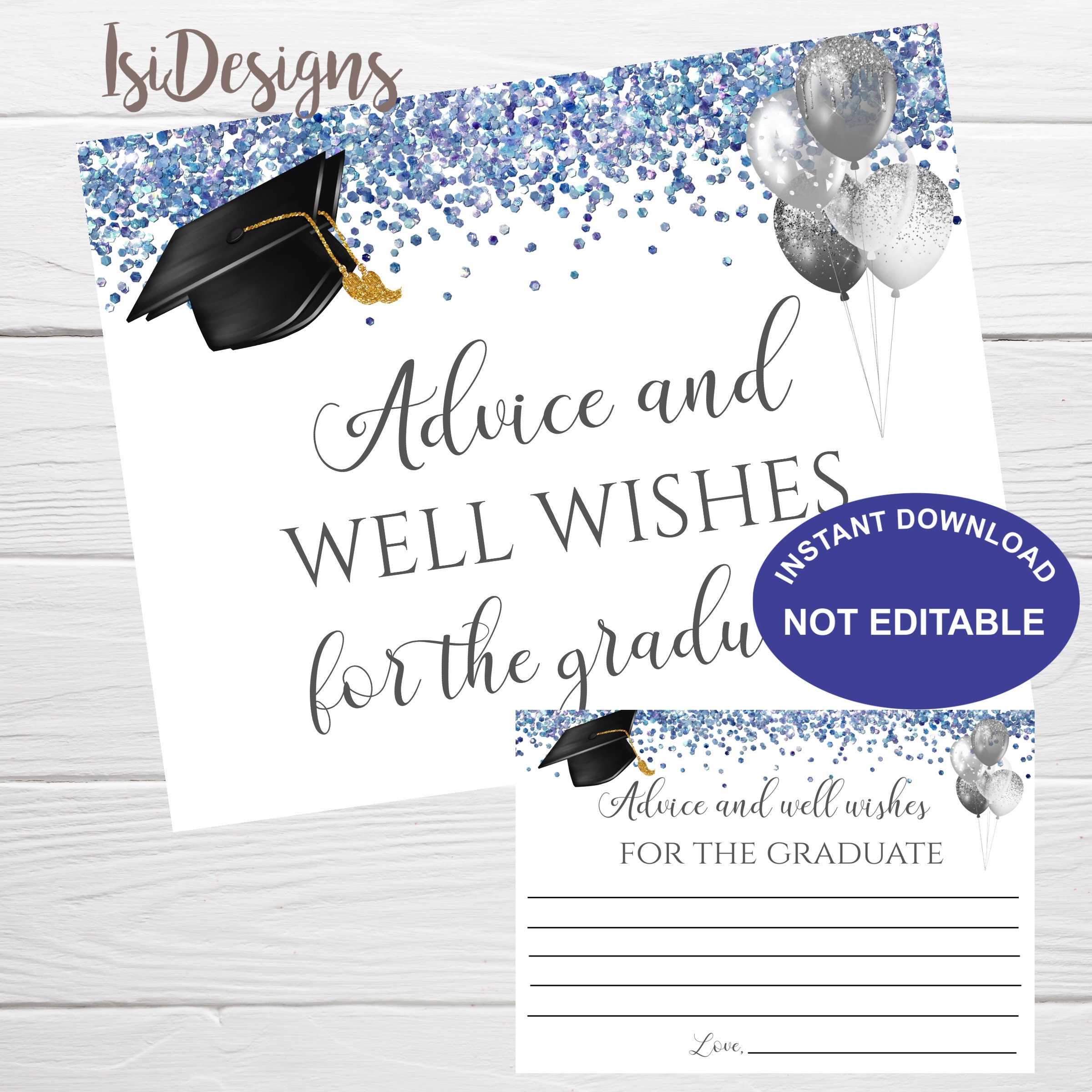 Graduation Advice and Well Wishes Sign and Cards Graduation - Etsy
