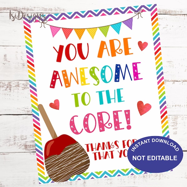 Teacher and Staff Appreciation Sign, Instant Download, Fruit Thank You ...