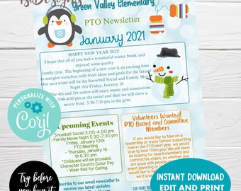 PTA/PTO Meeting Flyer Editable Template Instant Download - Etsy
