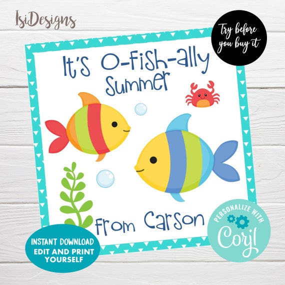 Last Day Of School Editable Favor Tags, See you later gift tags ...