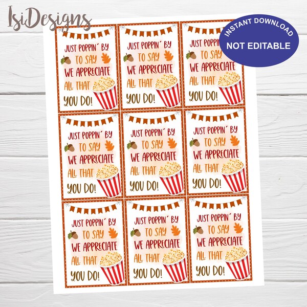 Teacher Appreciation Popcorn - Etsy