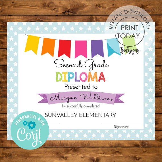 EDITABLE Graduation Certificate, Instant Download, Graduation Diploma ...