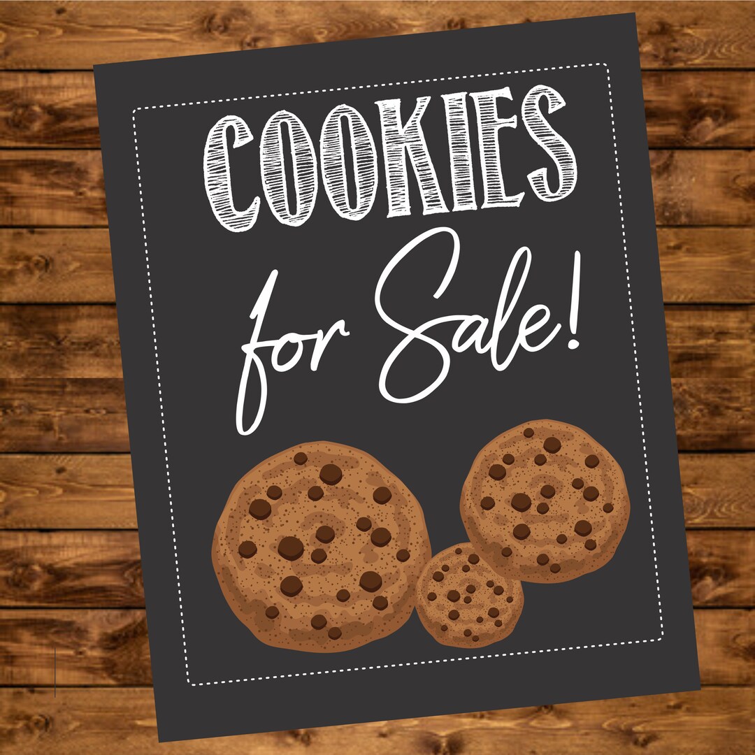 Cookies for Sale Printable Sign, Instant Download, Chalkboard Cookie ...