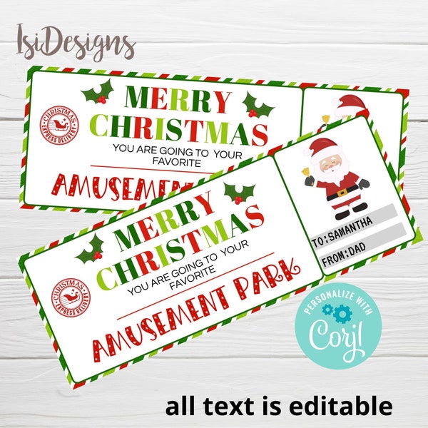 Surprise Amusement Park Ticket Etsy