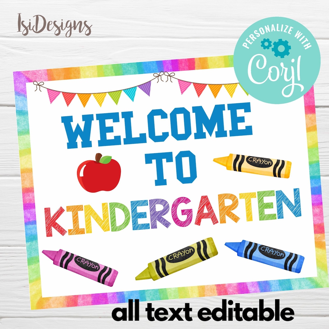 Welcome Classroom Sign, Editable Preschool Kindergarten Elementary ...