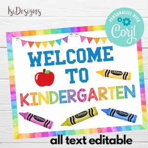 Welcome Classroom Sign, Editable Preschool Kindergarten Elementary ...