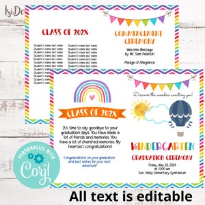 Preschool Graduation Ceremony Program, Editable Kindergarten Ceremony ...