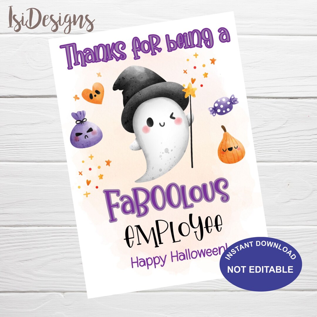 Halloween Thank You Tags, Appreciation Thank You for Being a Fabulous ...