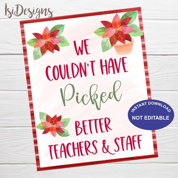 Teacher and Staff Appreciation Sign Instant Download - Etsy