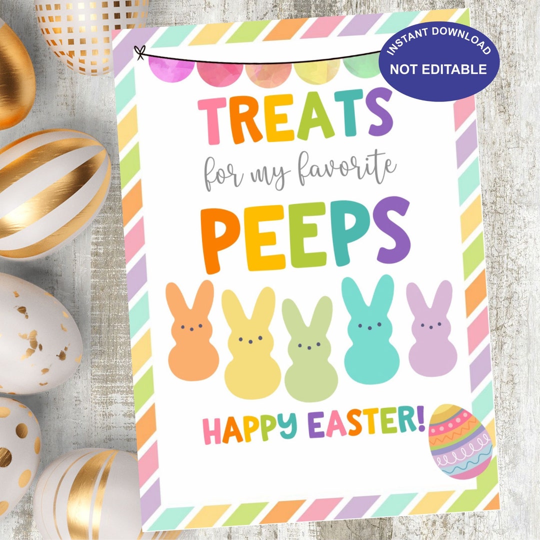 Treats for My Favorite Peeps Easter Gift Tags, Easter Basket Tags ...