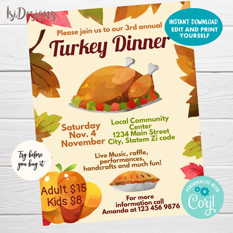 Turkey Dinner - Etsy