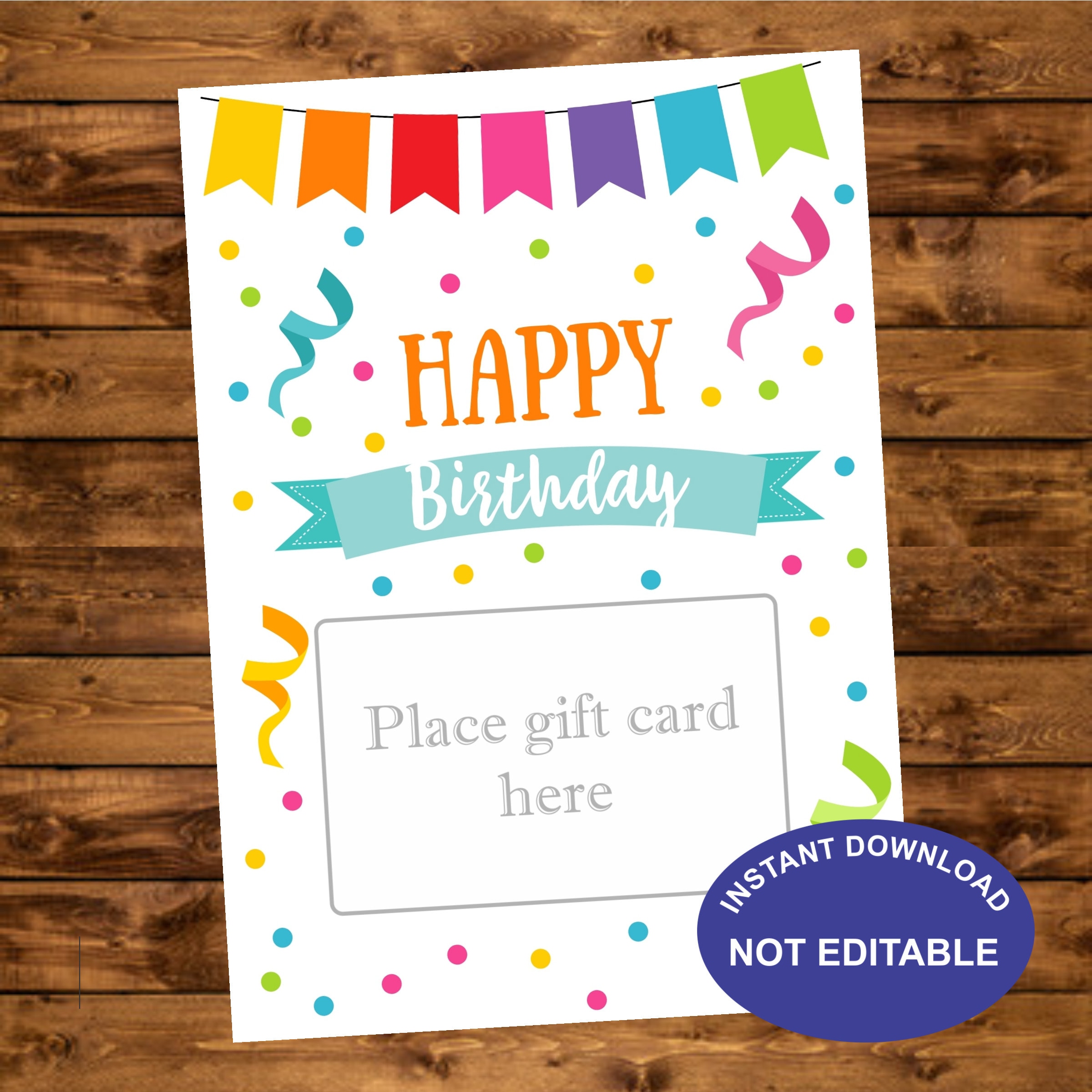 Birthday Gift Card Holder Instant Download | Etsy