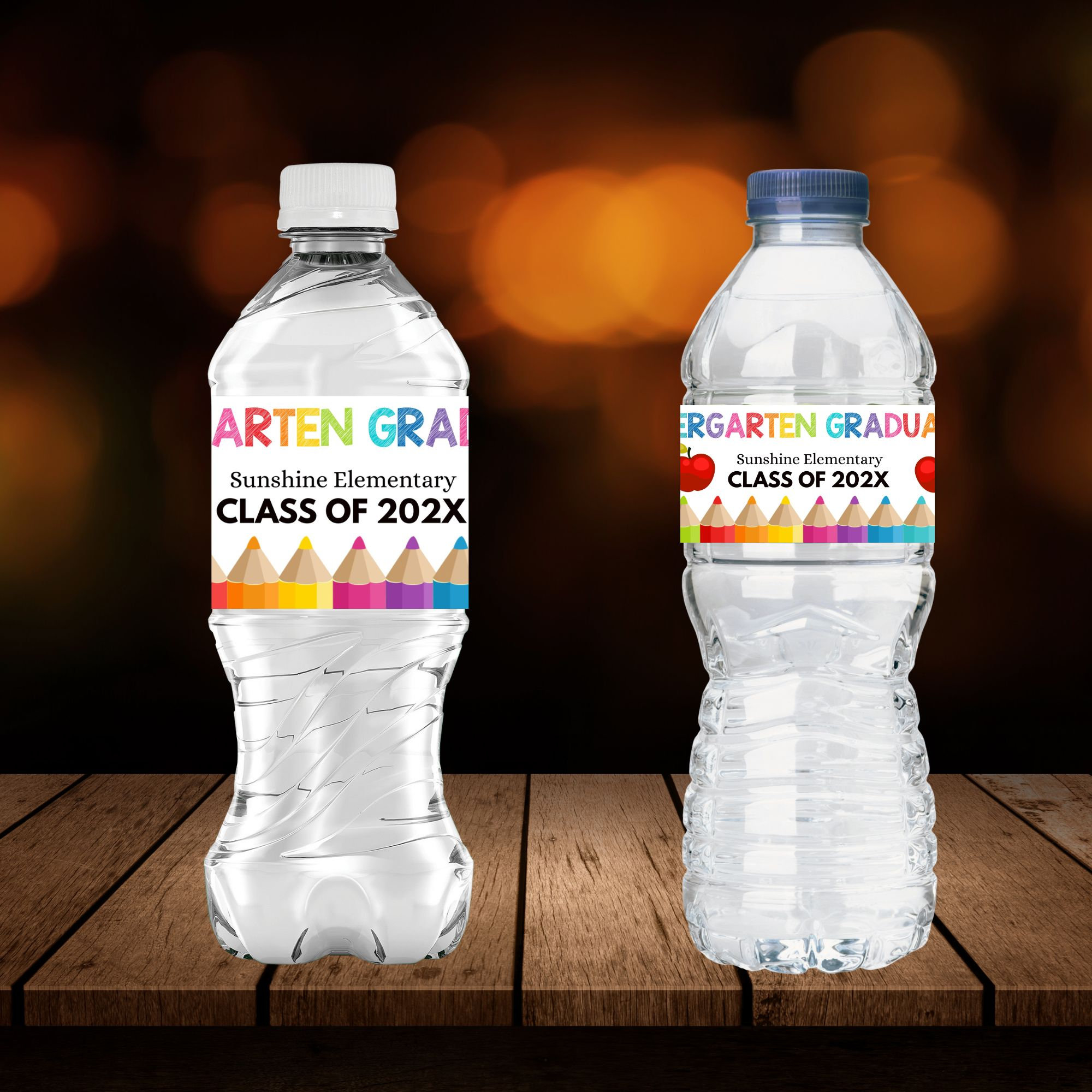 Graduation Water Bottle Label, Instant Download, Editable Kindergarten ...