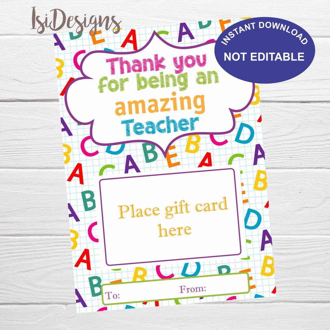 End of School Year Gift | Instant Download | Teacher Appreciation Gift ...