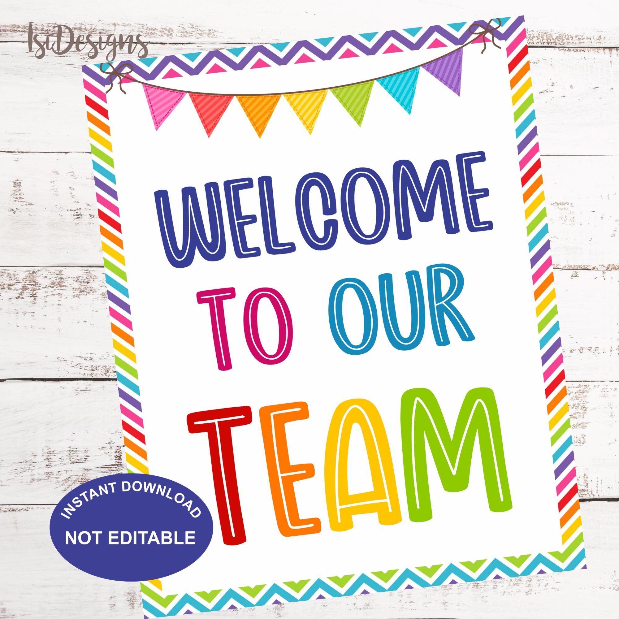 Welcome to Our Team Printable Sign, Employee Volunteer Nurse Hospital ...