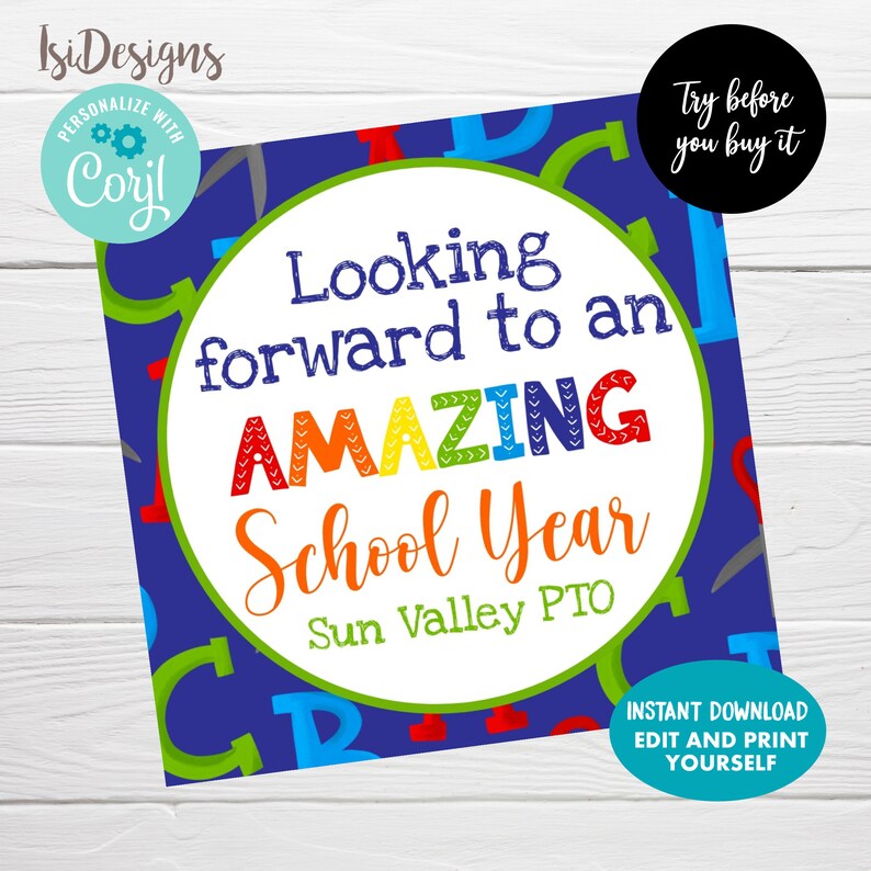 Back to School Favor Tag Instant Download First Day of - Etsy