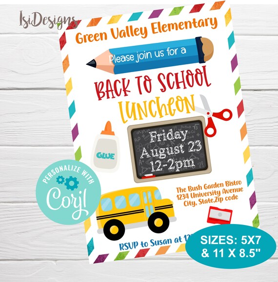 Appreciation Teacher and Staff Luncheon Invitation, PTA/PTO School ...