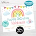 Rainbow Birthday Certificate, Instant Download, Happy Birthday Award ...