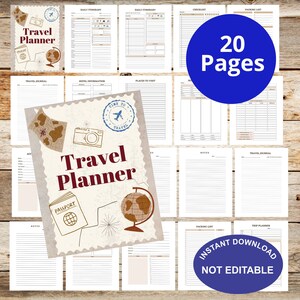 Printable Travel Planner, Trip Itinerary, Family Vacation Planner ...