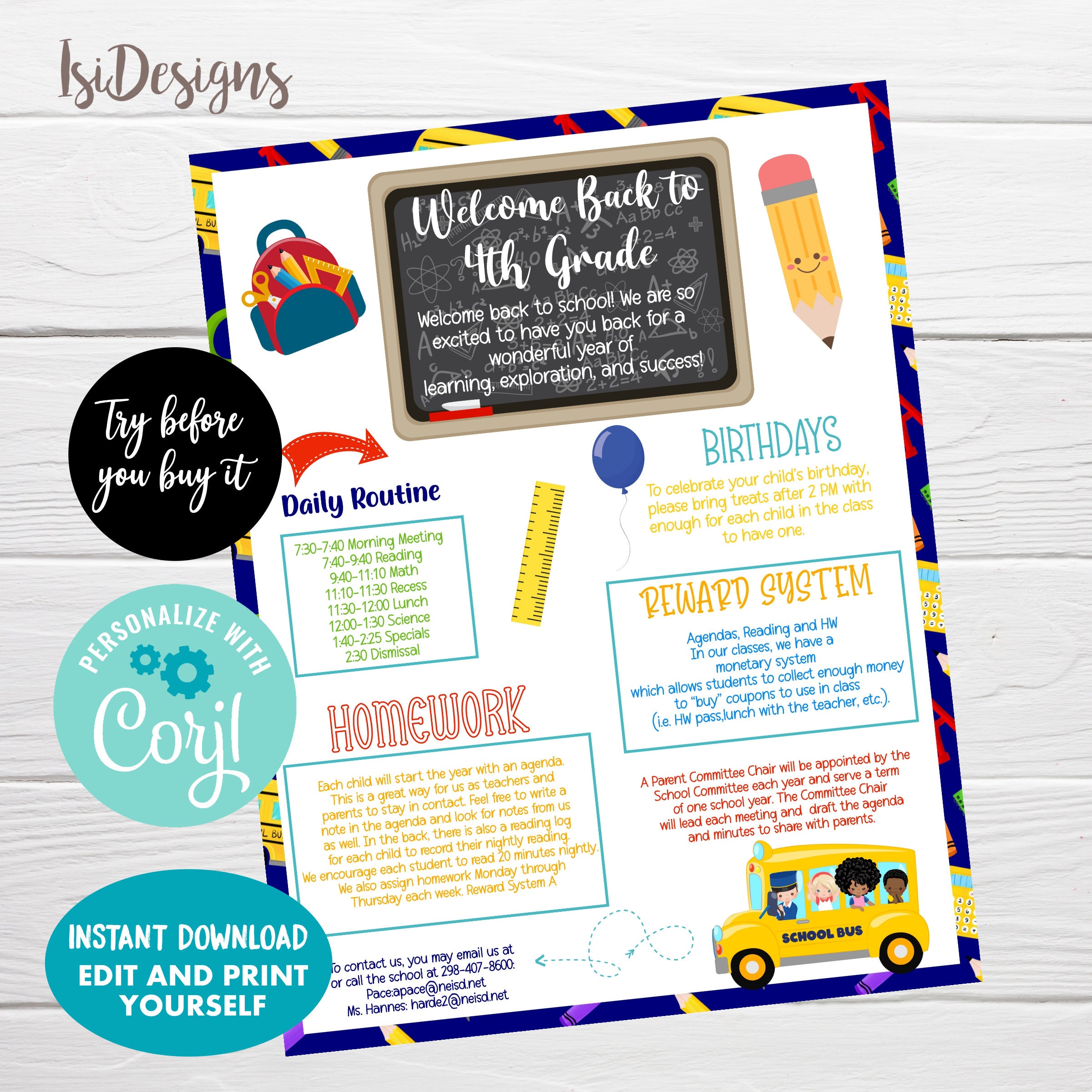 Editable Back to School Newsletter Welcome Back School Note | Etsy