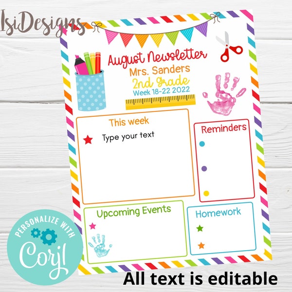 Meet the Teacher Editable Canva Template, Boho Rainbow Classroom Decor ...