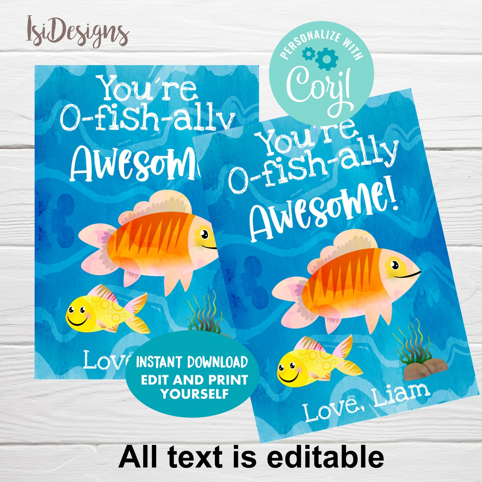 Fish Gift Tags You Are O-fish-ally Awesome Appreciation - Etsy