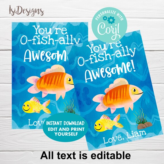 Fish Gift Tags, You are O-fish-ally Awesome, Appreciation Week, Staff ...
