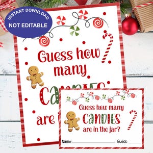 Christmas Candy Guessing Game Printable | Holiday Party Activity ...