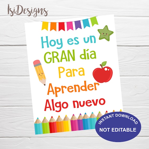 Spanish Classroom Sign Printable Poster Spanish Class Décor - Etsy