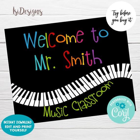 Editable Classroom Sign, Instant Download, Back to School Sign, Instant ...