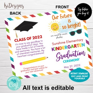 Kindergarten Graduation Editable Program, Preschool Graduation ...