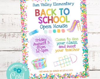 Meet the Teacher Back to School Flyer, School Open House - Etsy