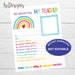 All About My Teacher Rainbow Fill in the Blanks Letter - Etsy